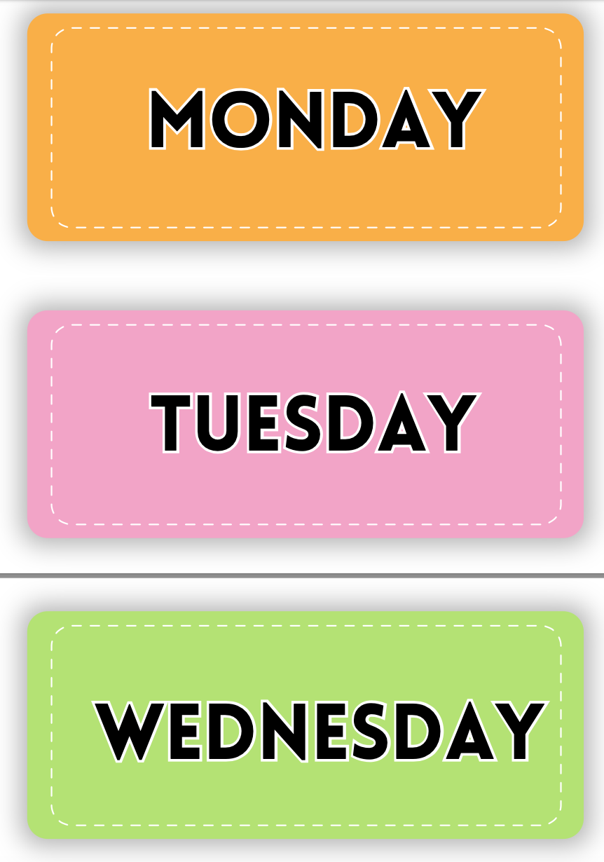 "Days of the week" wall poster for the classroom - PrepYourLesson