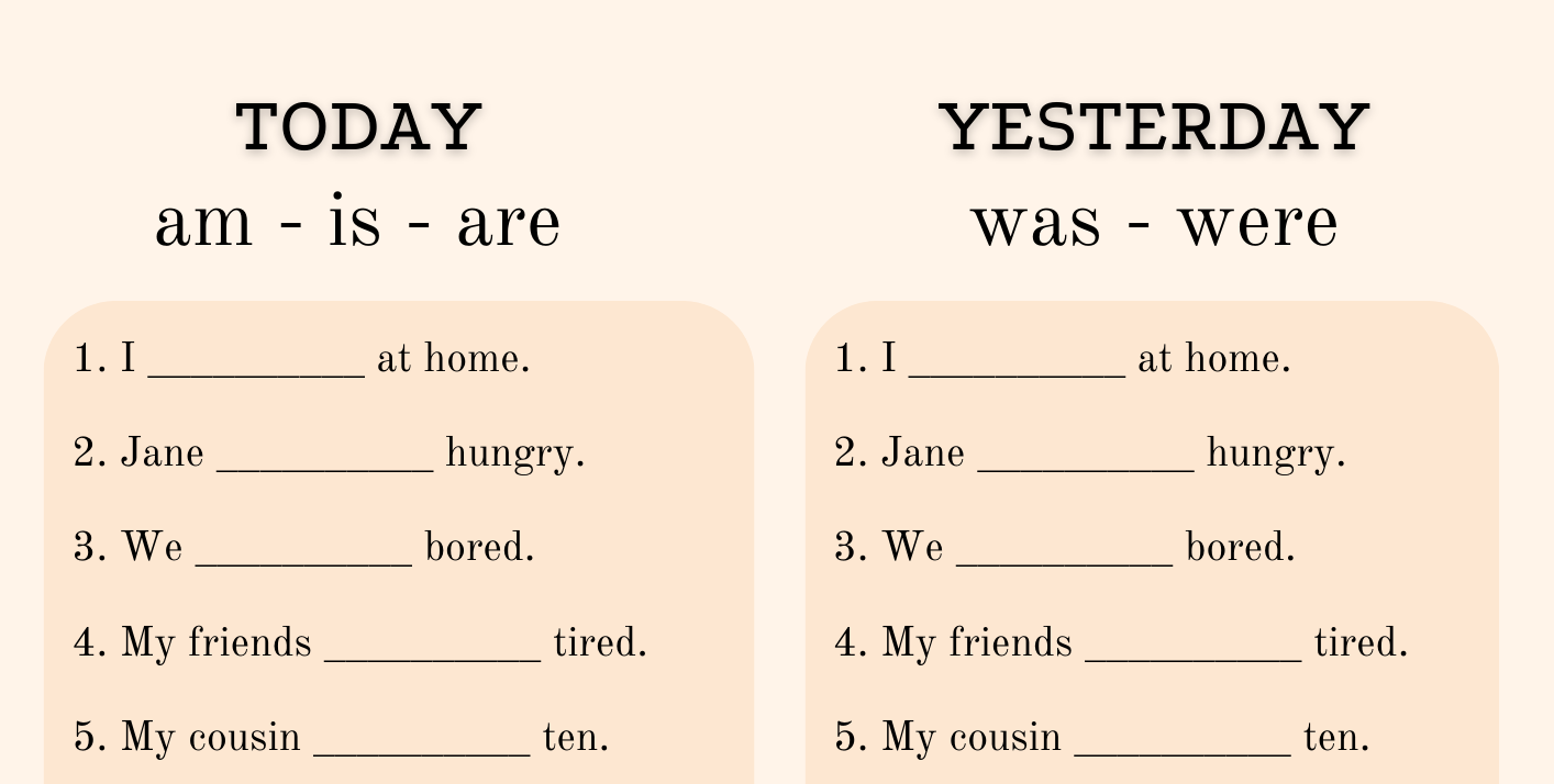 Verb 'to be' in Present and Past tenses - PrepYourLesson