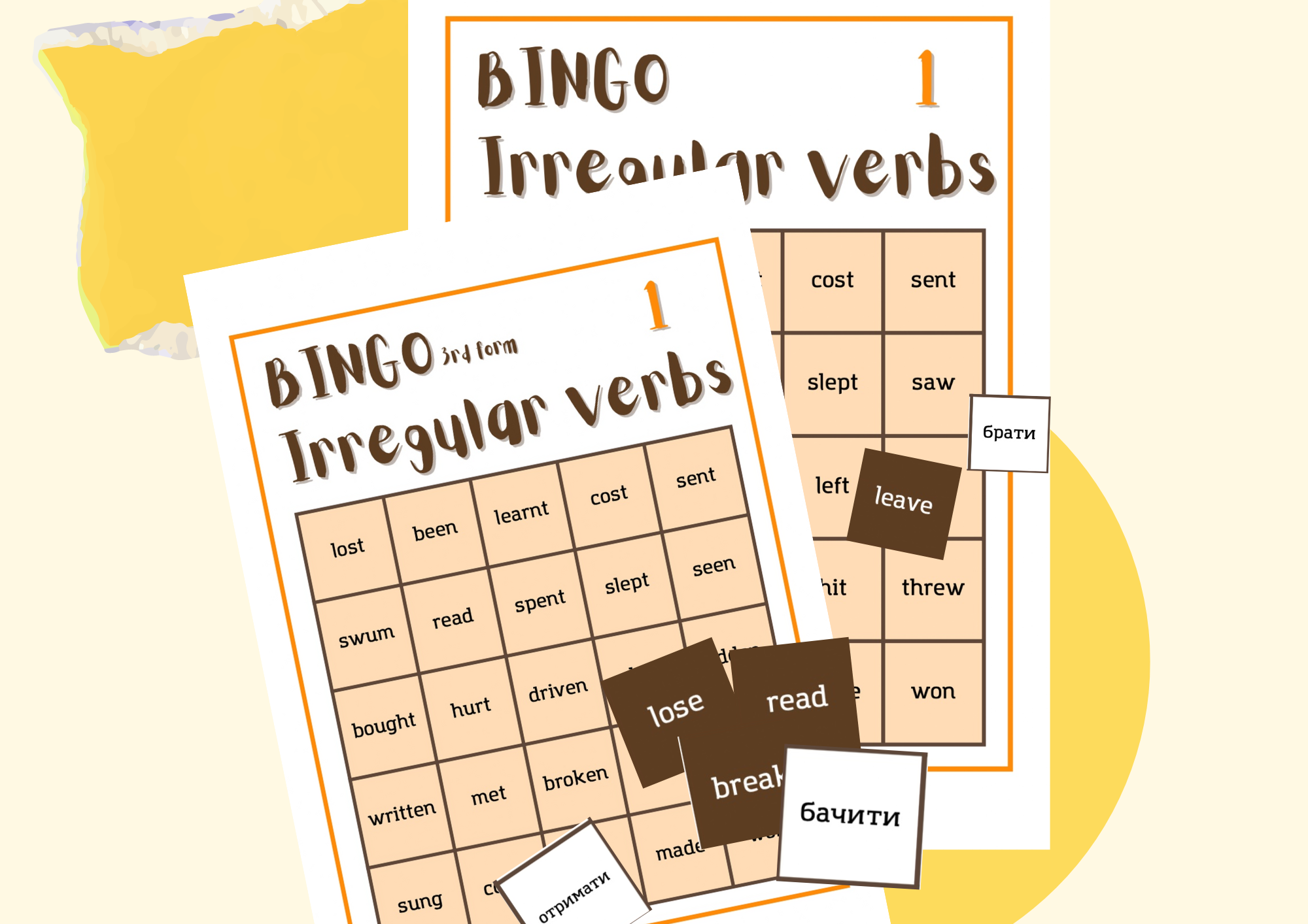 BINGO "Irregular verbs" - PrepYourLesson